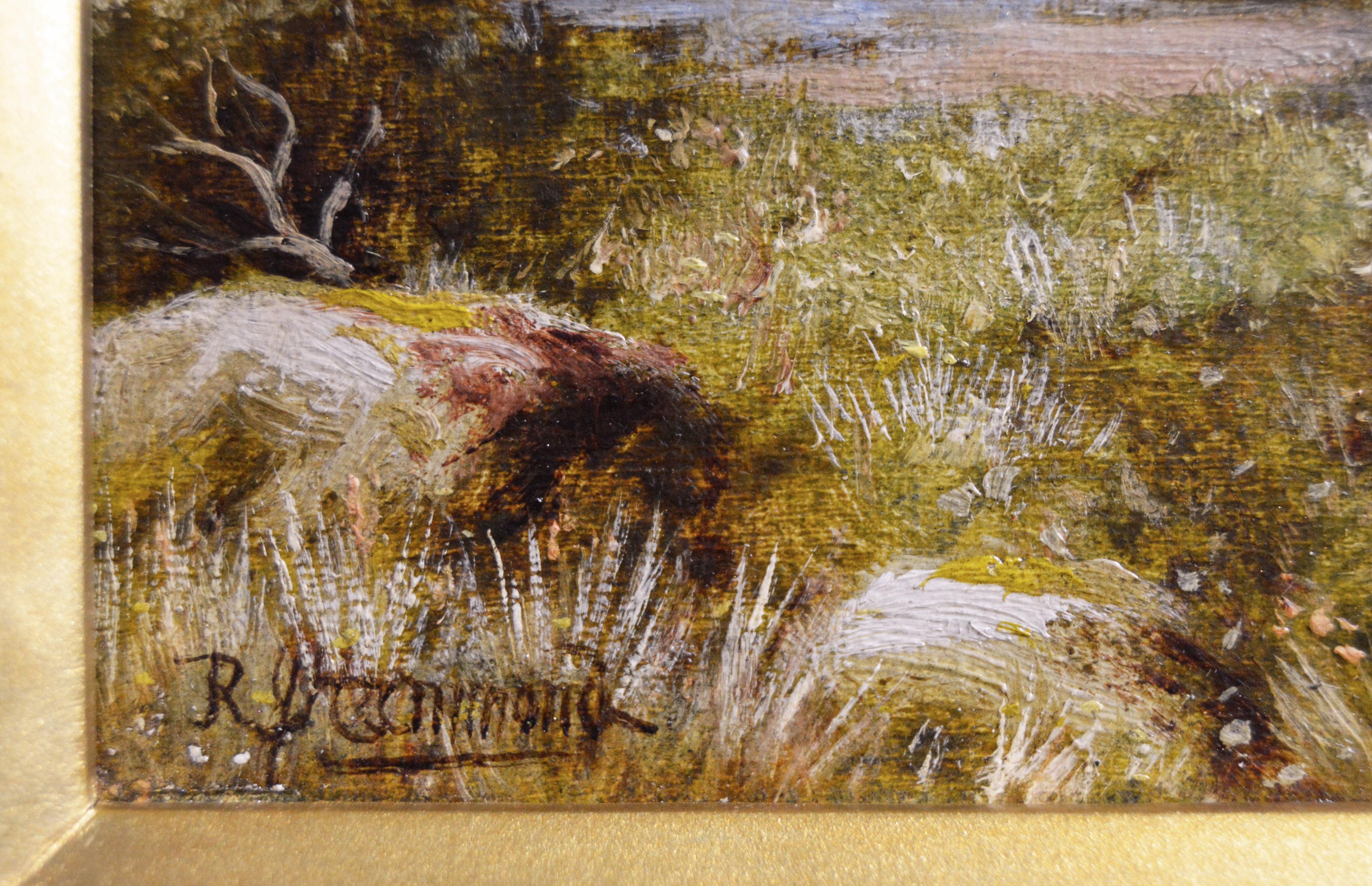 Robert John Hammond - 19th Century landscape oil painting of figures ...