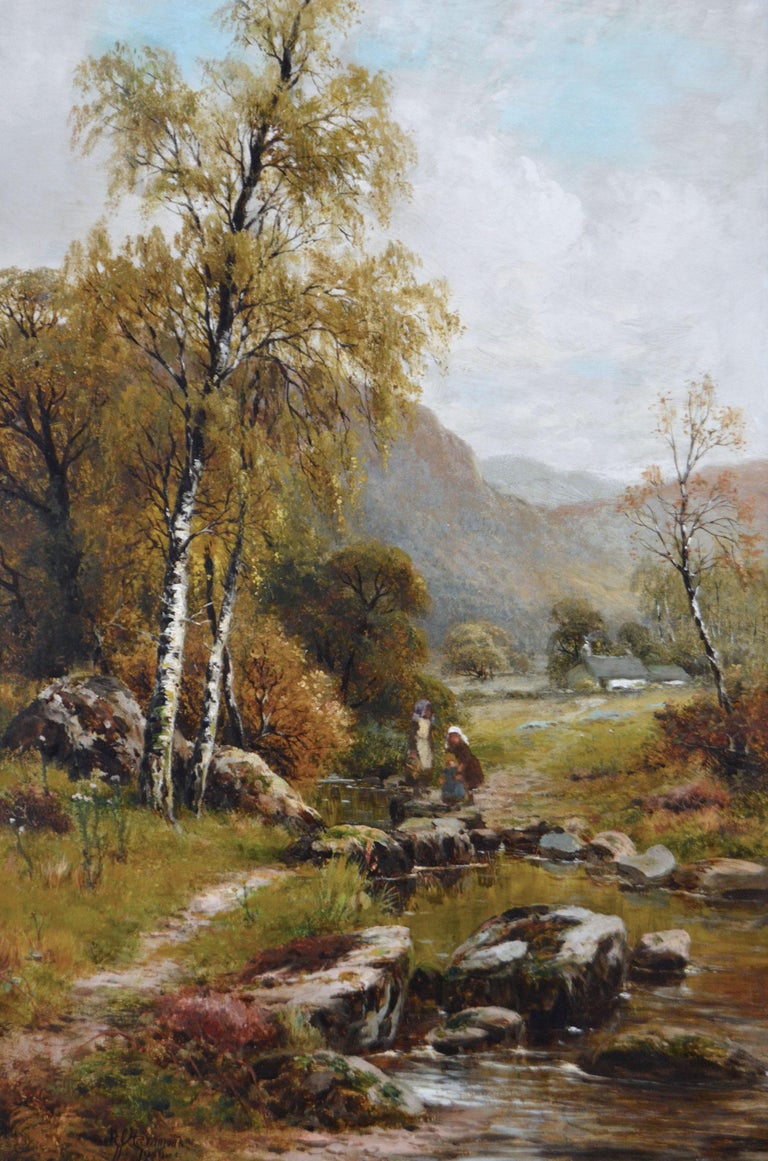 Robert John Hammond - 19th Century river landscape oil painting of ...