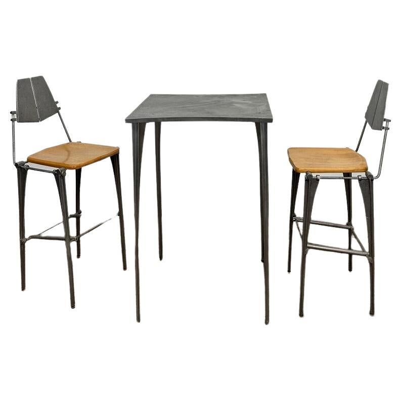 Robert Josten Sculpted Aluminium Bar Stools, Pair For Sale at 1stDibs ...