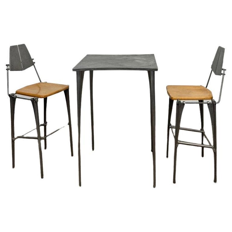 Robert Josten Aluminum Bar Stool Set For Sale at 1stDibs