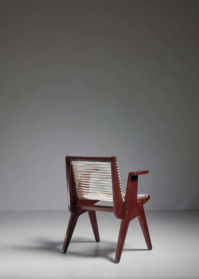 Robert Kayton Plywood with Woven Cord Chair, US, 1940s For Sale at 1stDibs