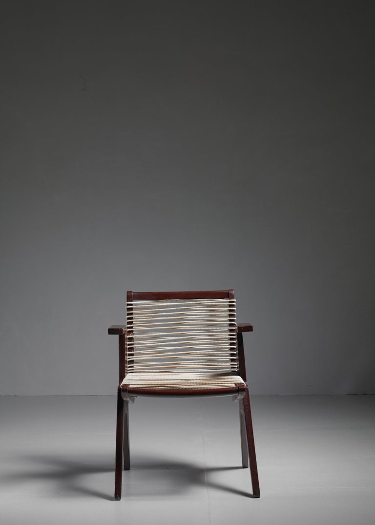 Robert Kayton Plywood with Woven Cord Chair, US, 1940s For Sale at 1stDibs