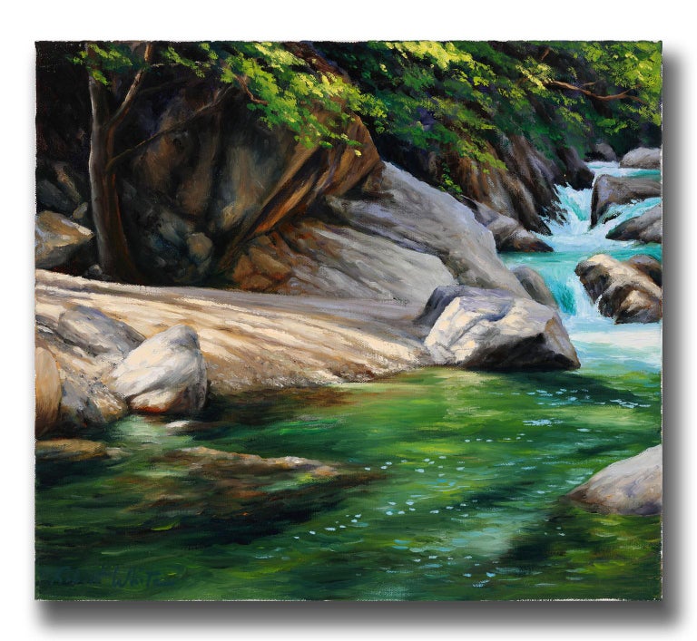 Robert Kenneth White - Untitled [Riverscape] Original Oil Painting by ...
