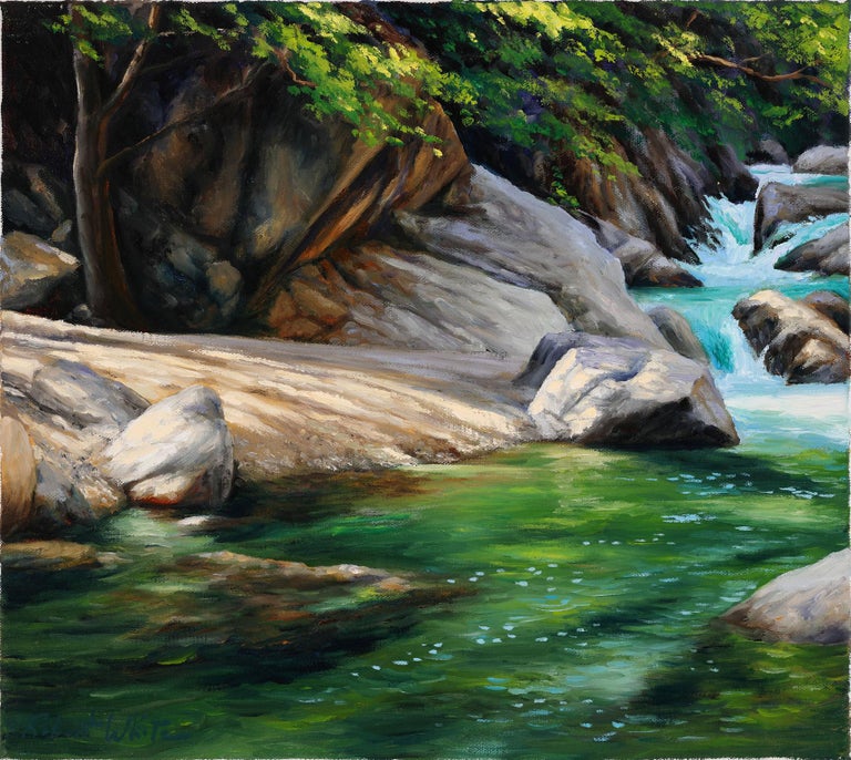 Robert Kenneth White - Untitled [Riverscape] Original Oil Painting by ...