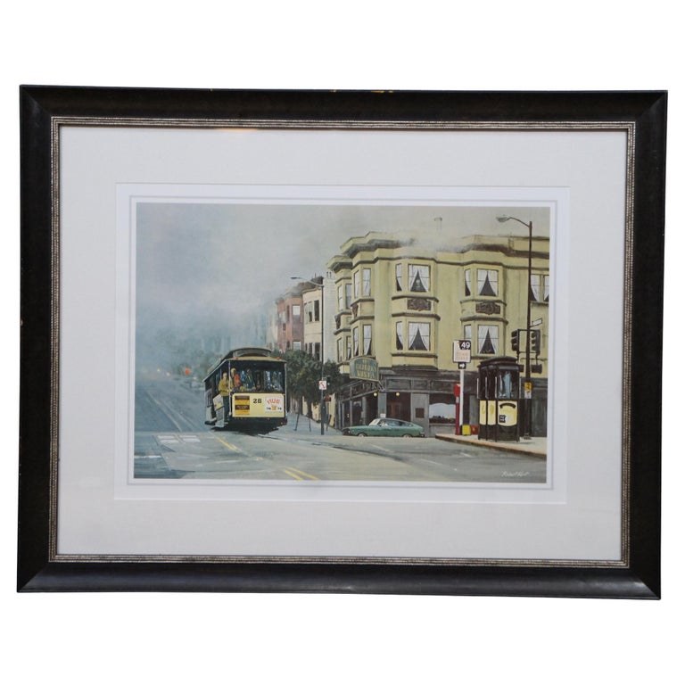 Robert Kent Lithograph Print 'San Francisco Cable Car in Fog' Buena ...