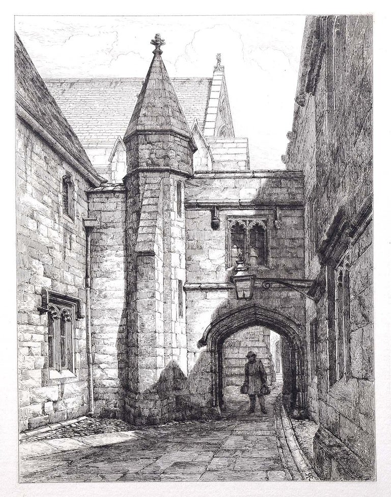 Robert Kent Thomas - Merton College Oxford Etching 1879 Robert Kent ...
