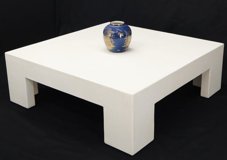 Robert Kuo Large Square White Enamel Lacquer Coffee Table For Sale at ...