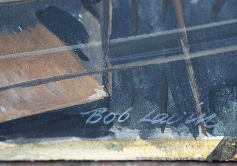 Robert Lavin - "Shipyard" Realist Industrial Landscape For Sale at 1stDibs