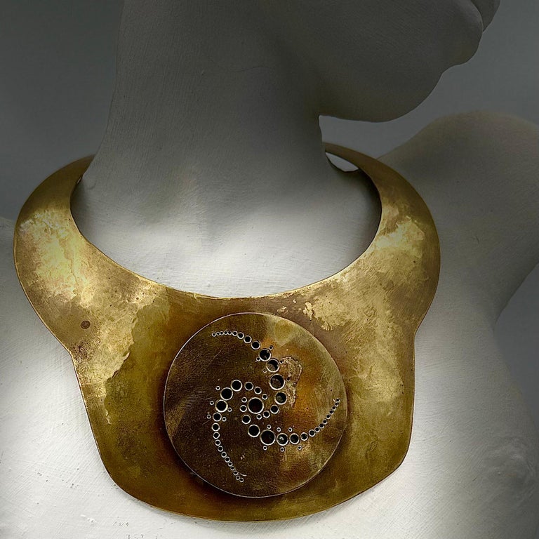 Robert Lee Morris Brass Crop Circle Collar For Sale at 1stDibs