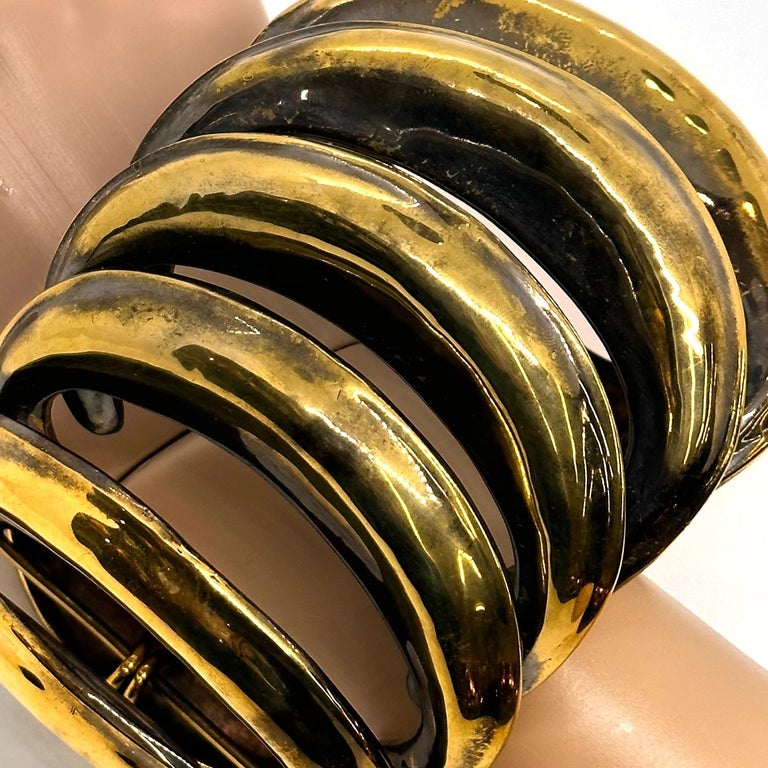 Robert Lee Morris Colossal Shiny Buckle Bangle For Sale at 1stDibs
