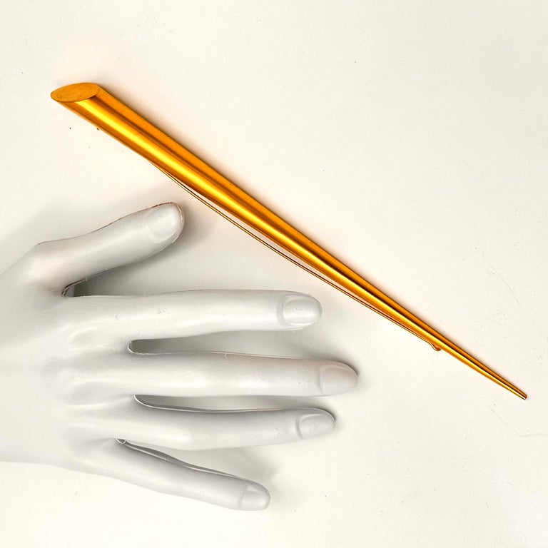 Robert Lee Morris Gilded 8 inch Tusk Pin For Sale at 1stDibs