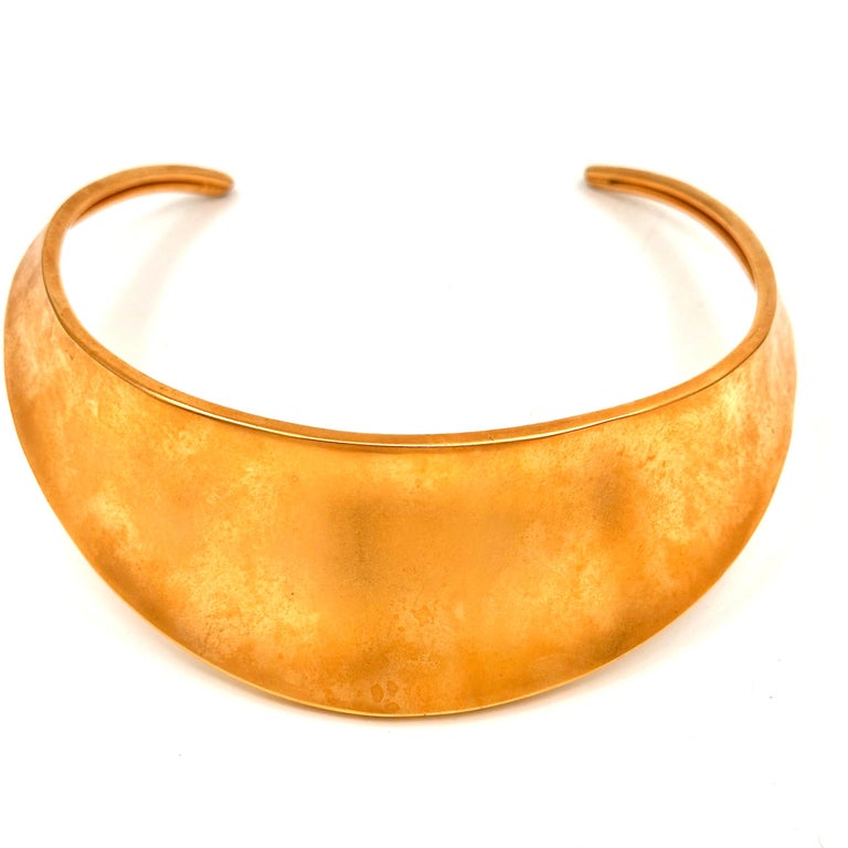Robert Lee Morris Gold Plated Brass Concave Collar for Donna Karan ...