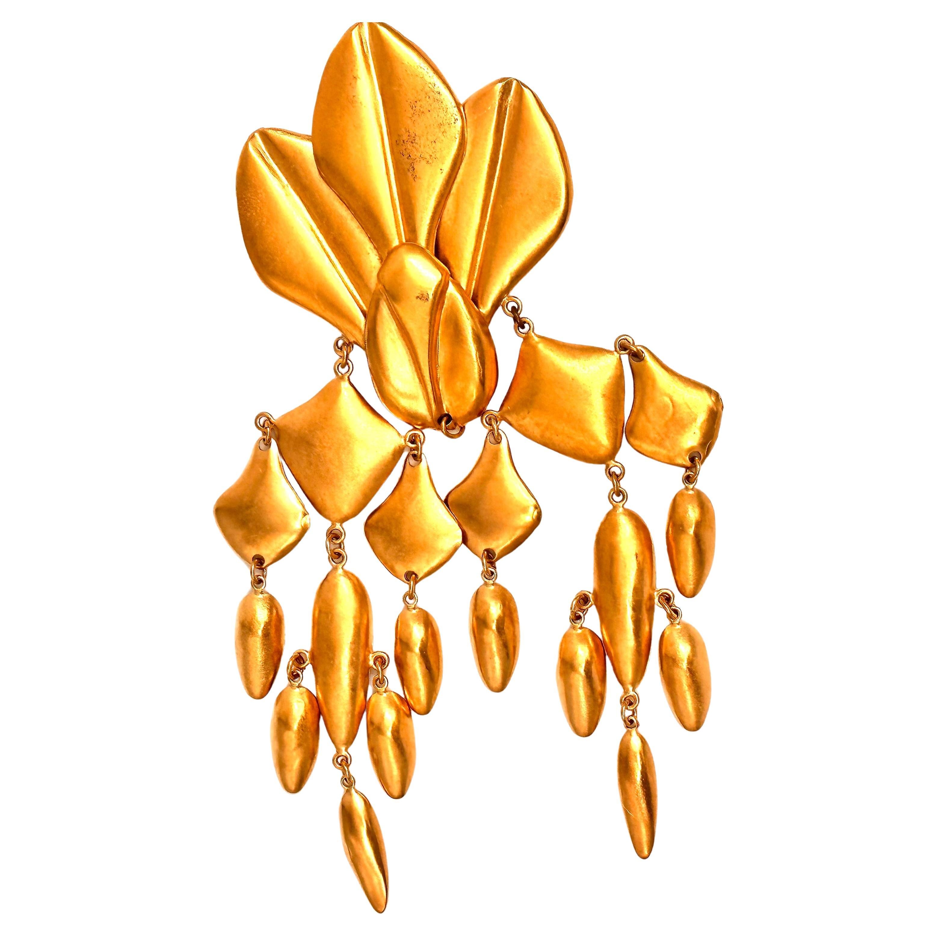 Robert Lee Morris Gilded Aardvark Brooch For Sale at 1stDibs