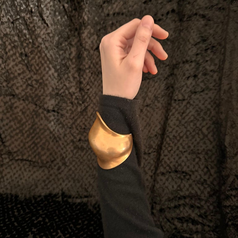 Robert Lee Morris Matte Gold Large Beta Cuff For Sale at 1stDibs
