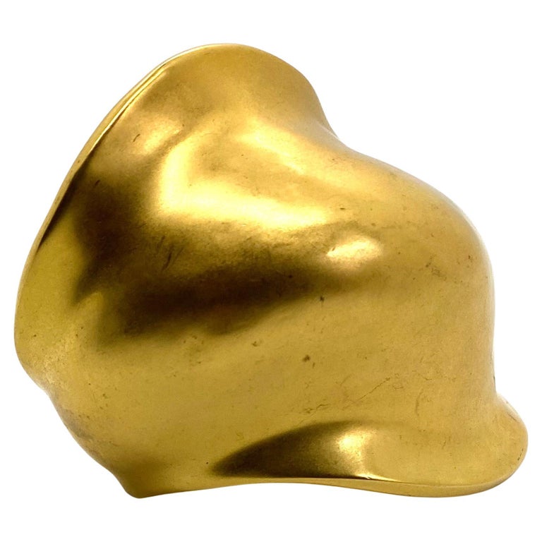 Robert Lee Morris Matte Gold Large Beta Cuff For Sale at 1stDibs