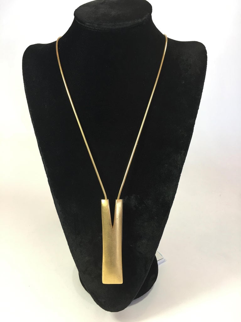 Modernist Reversible Matte Gold/Silver Necklace For Sale at 1stDibs