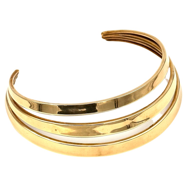 Robert Lee Morris Collier à trois bandes en laiton à double bande En ...