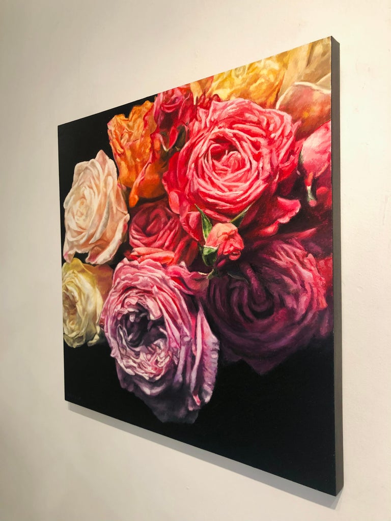 Robert Lemay - Garden Roses II - original floral still oil painting ...