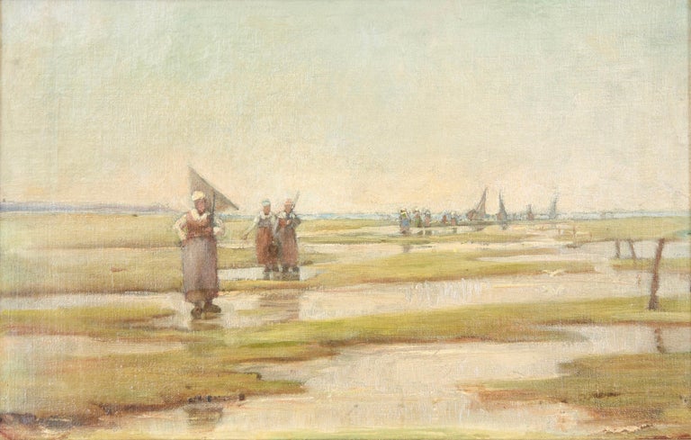 Robert Lewis Reid 1 - Landscape by the Shore with Figures Walking For ...