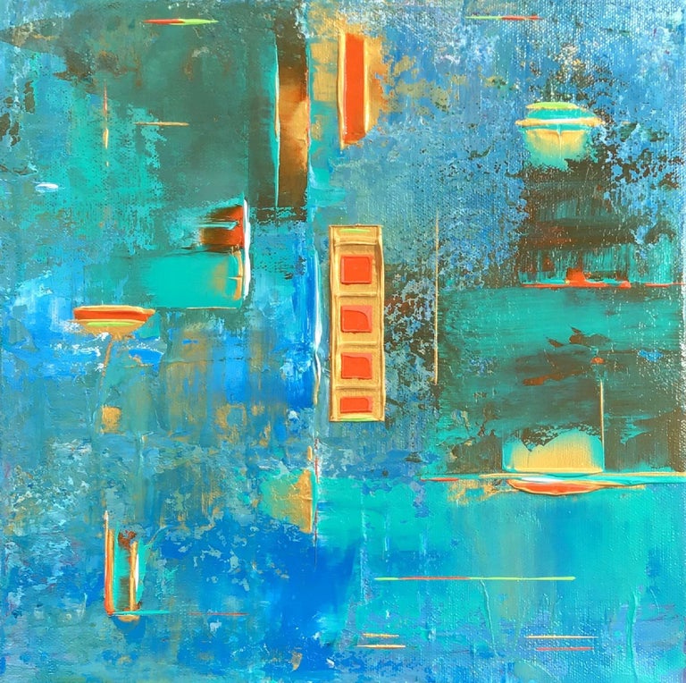 Robert Lynn - The Four Orange Boxes, Painting, Acrylic on Canvas For ...