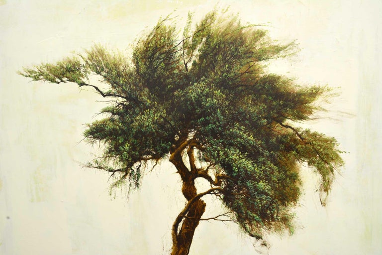 Robert Marchessault - 'Inconnu', abstract realist cypress tree painting ...