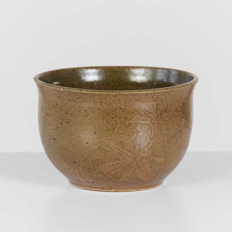 Robert Maxwell Glazed Studio Pottery Planter with Floral Motif For Sale ...