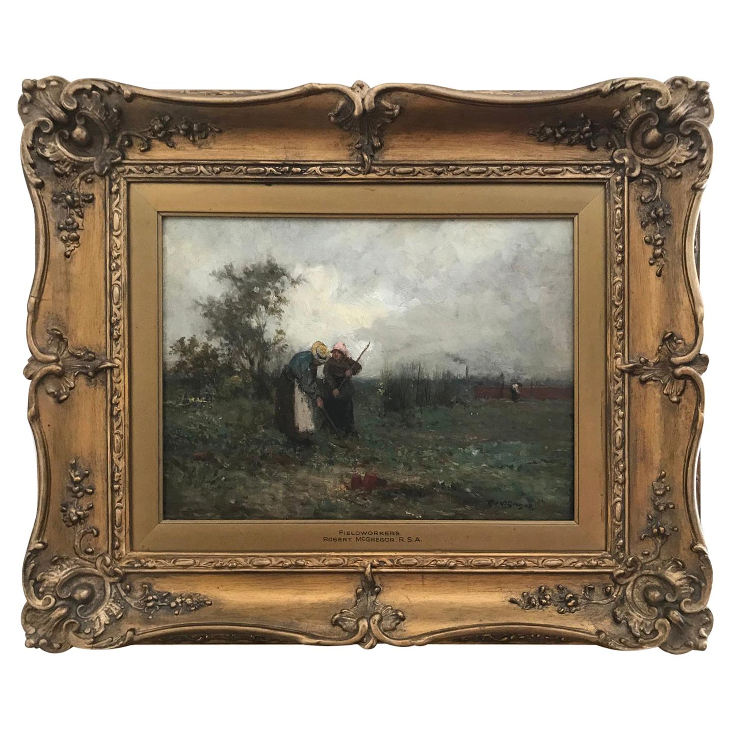 Dameron Emile-Charles, Oil on Panel, 'The Washerwomen', circa 1880-1890 ...