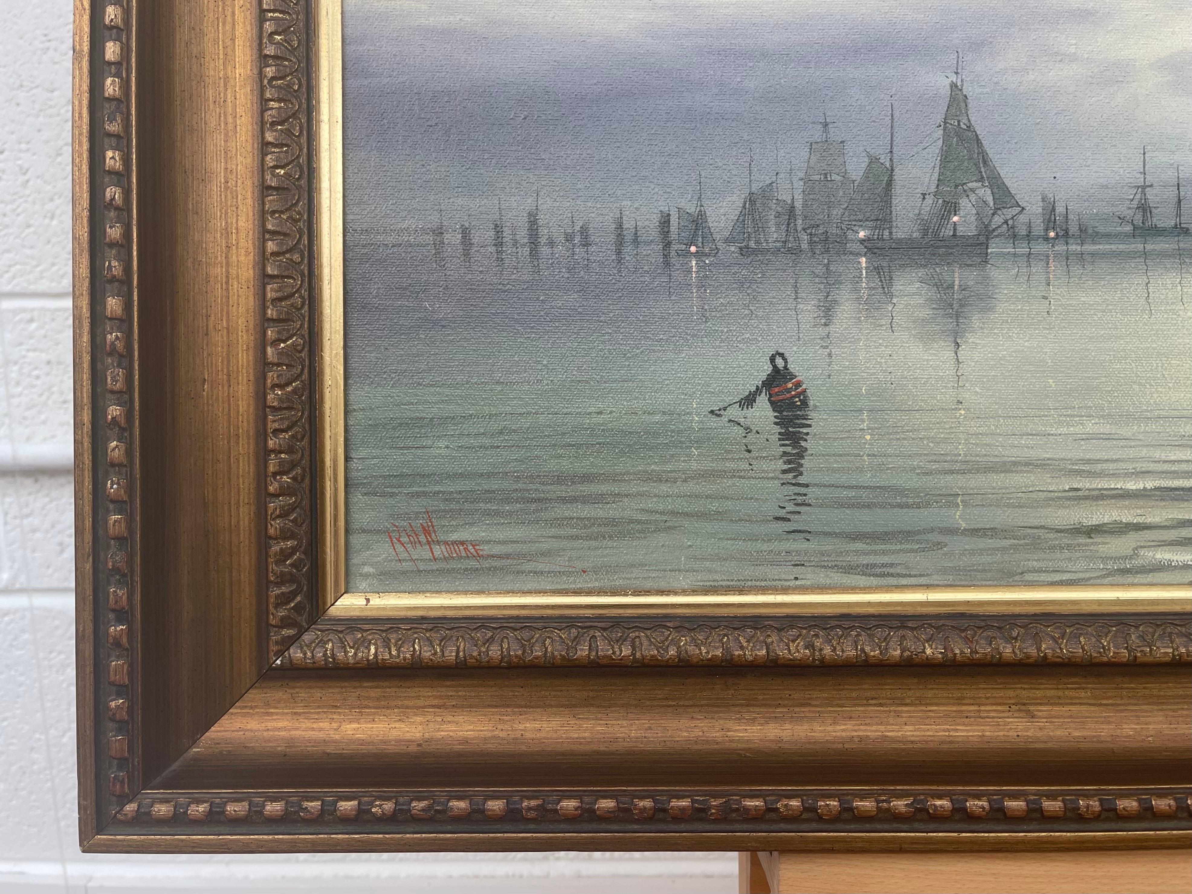 Robert Moore (b.1945) - Original Oil Painting Seascape with Sailing ...