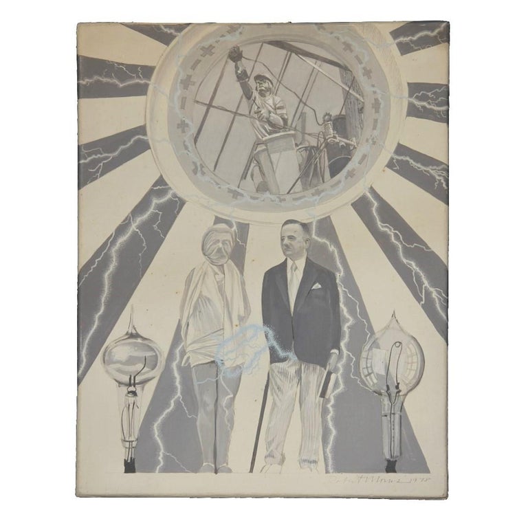 Robert Morris - "Electricity" Surrealist Portrait For Sale at 1stDibs