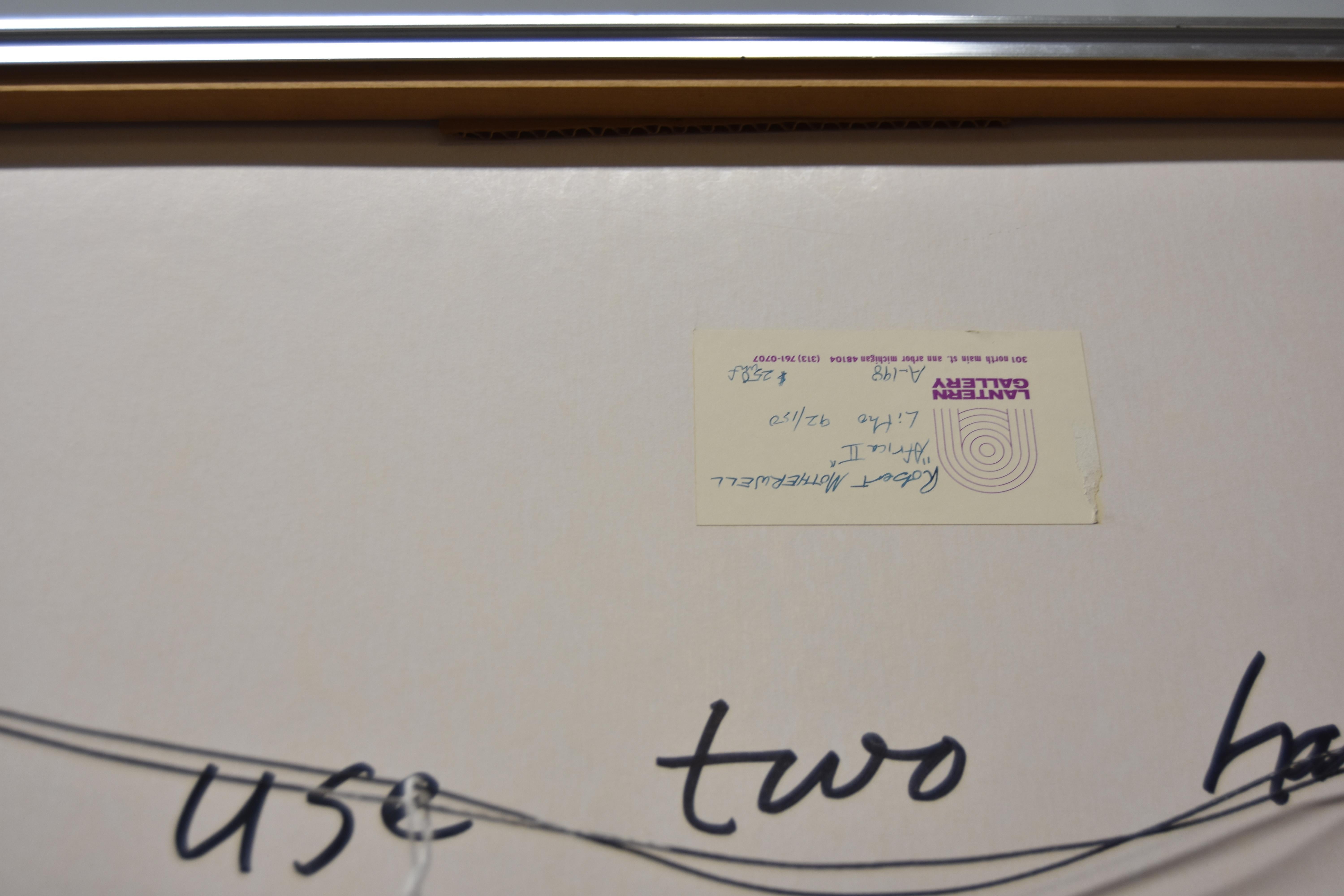 Robert Motherwell Signed Lithograph 92/150 Africa II at 1stDibs | 92/150