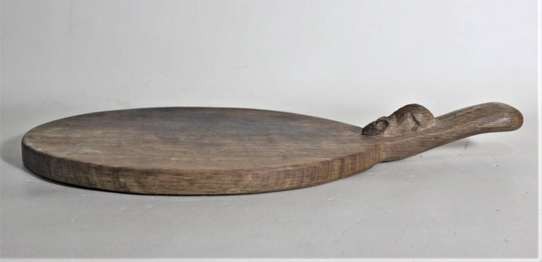 Robert 'Mouseman' Thompson Folk Art Carved Oak Oval Cutting or Cheese ...