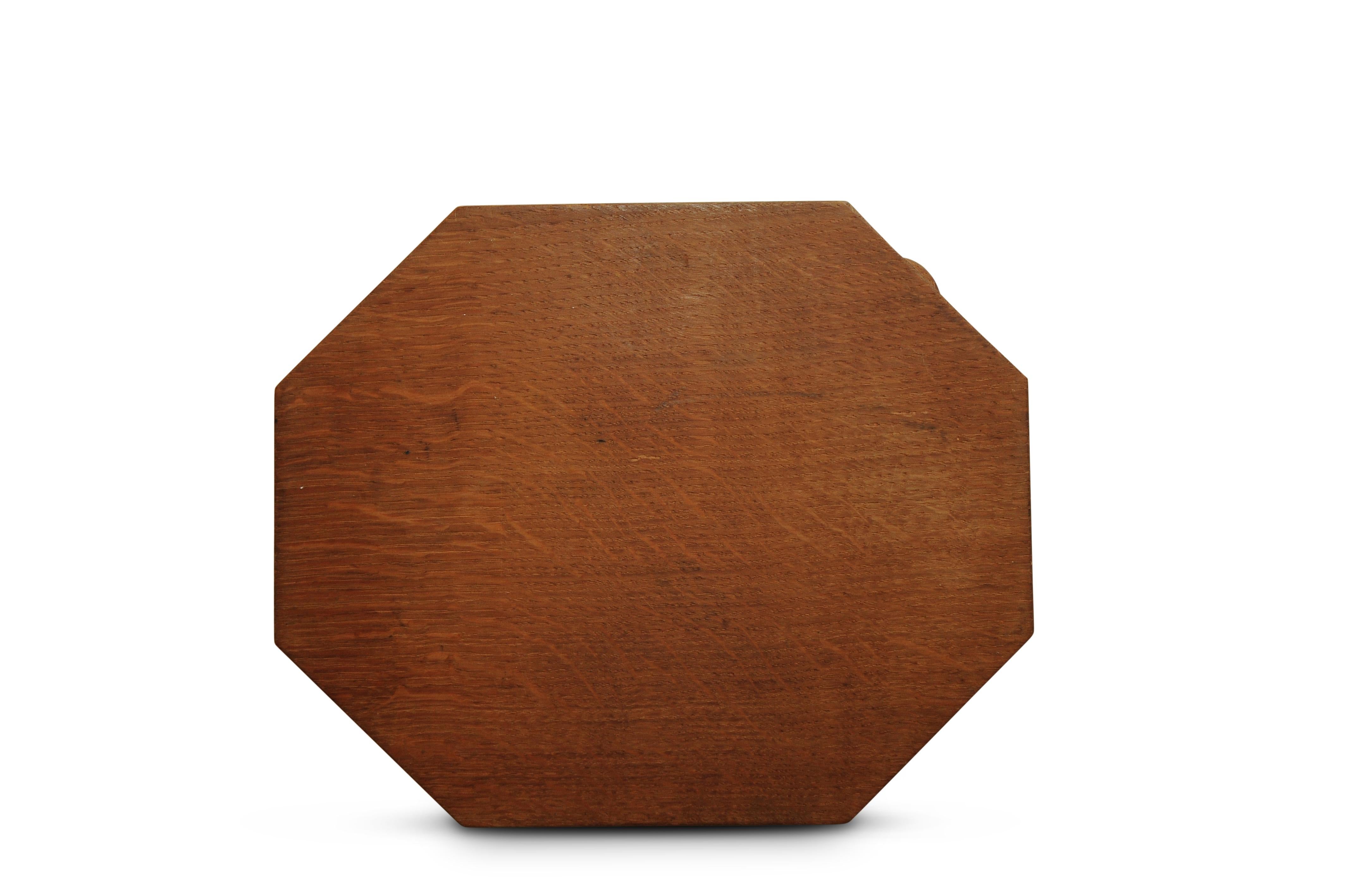 Robert Mouseman Thompson Hand Carved Oak Octagonal Bread Board with ...