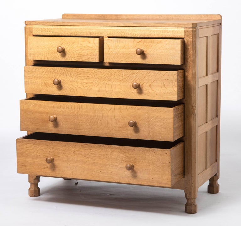 Robert “Mouseman” Thompson Oak Chest of Drawers, England, circa 1970 at ...