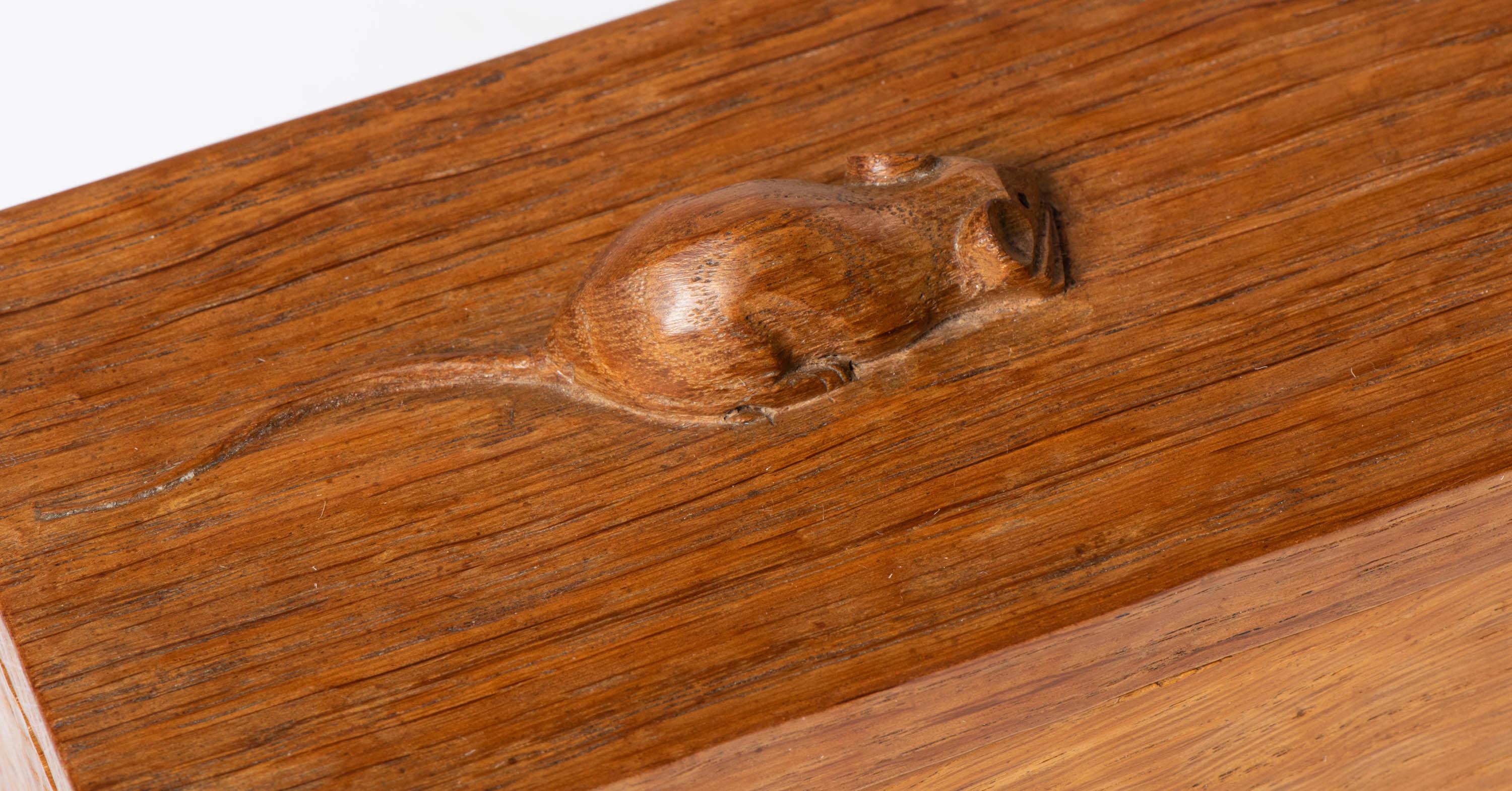 Robert “Mouseman” Thompson Oak Trinket Box and Cover, England, circa ...