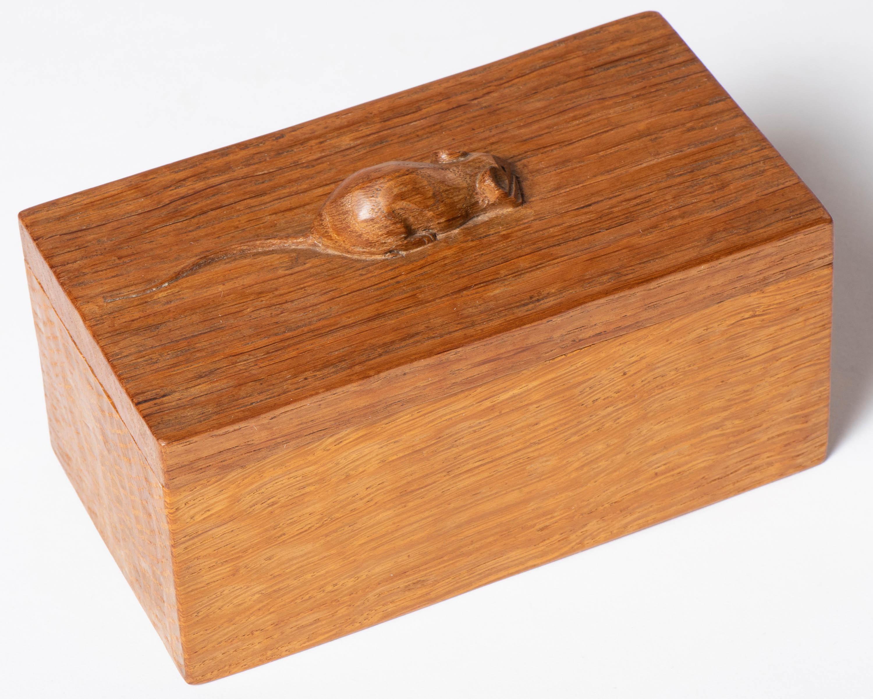 Robert “Mouseman” Thompson Oak Trinket Box and Cover, England, circa ...
