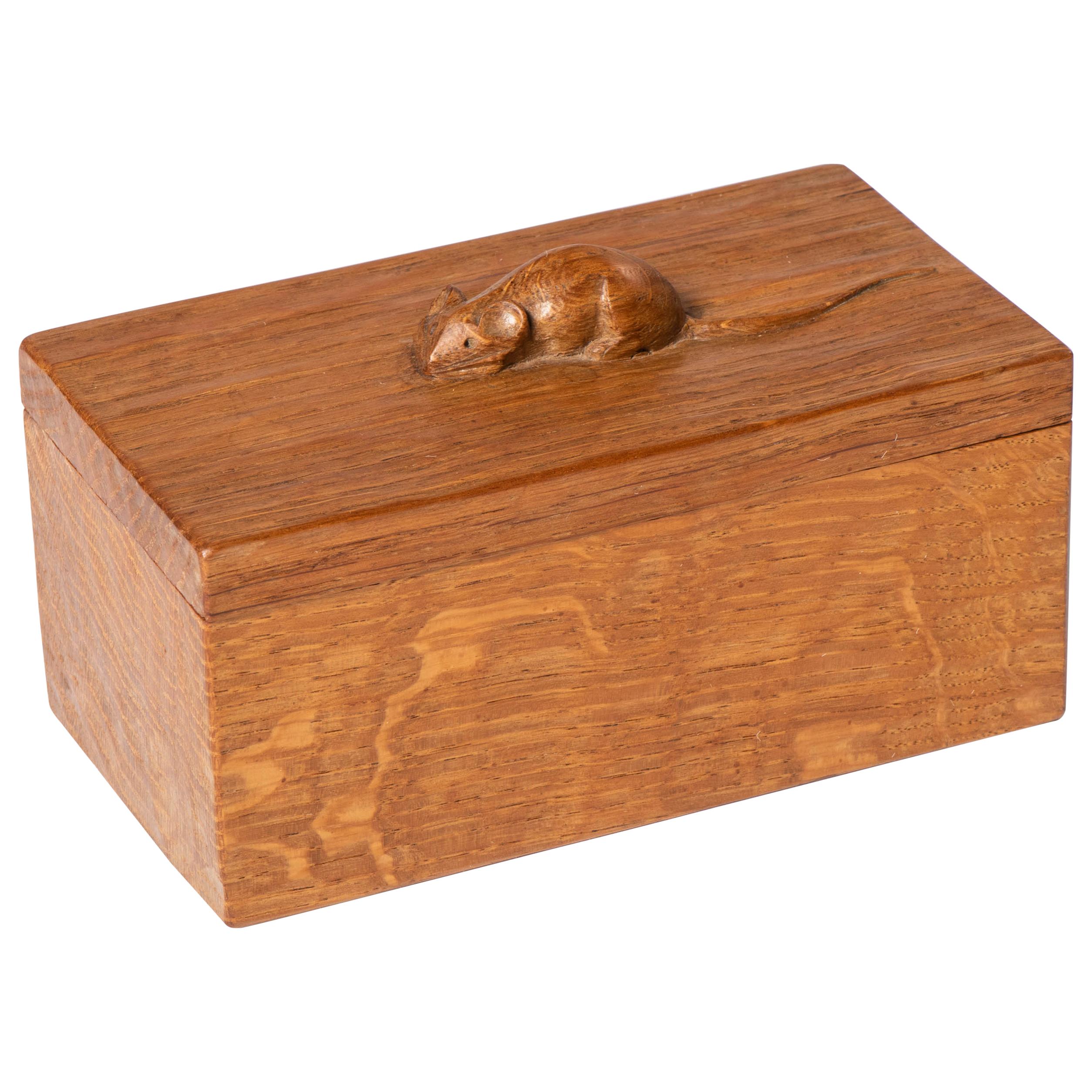 Robert “Mouseman” Thompson Oak Trinket Box and Cover, England, circa ...