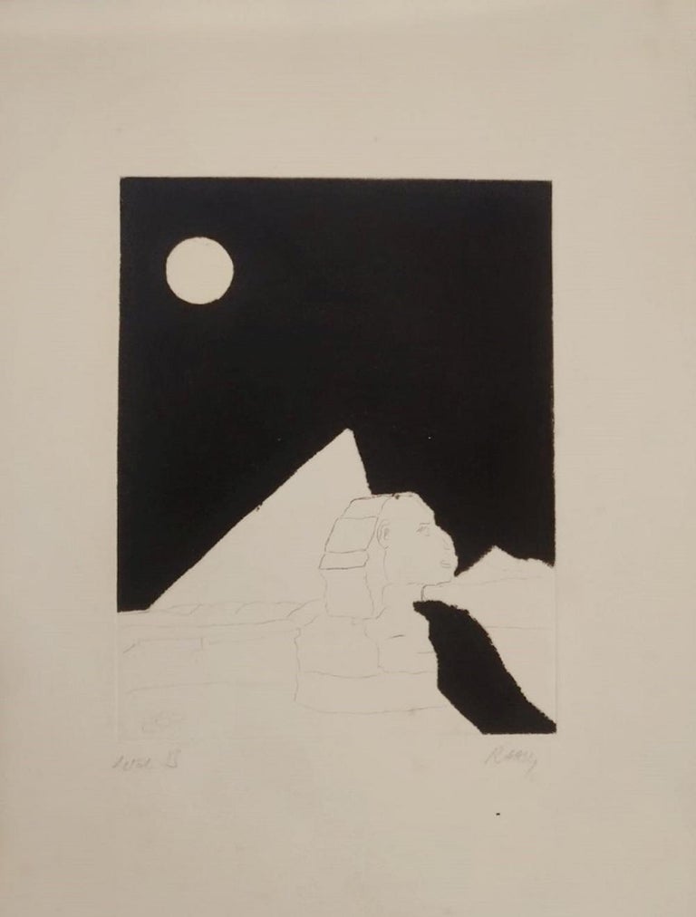 Robert Naly - Nocturne in Egypt - Original Etching by R. Naly - 1950s ...
