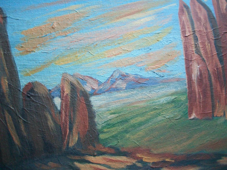 Robert P. Flynn, Vintage Surrealist Landscape, Signed and Dated, circa ...