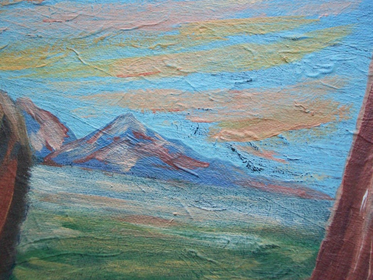 Robert P. Flynn, Vintage Surrealist Landscape, Signed and Dated, circa ...