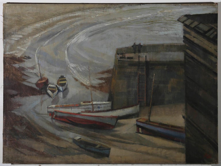 Robert Pell - Robert Pell (b.1928) - Mid 20th Century Oil, Slipway View ...