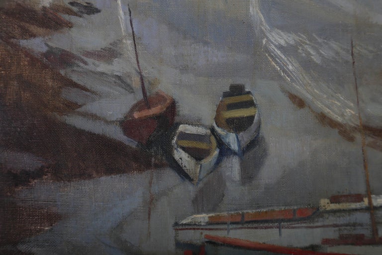 Robert Pell - Robert Pell (b.1928) - Mid 20th Century Oil, Slipway View For Sale at 1stDibs