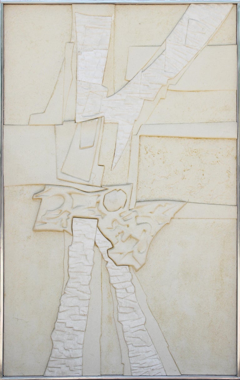 Robert Preusser - "Polyurethane Relief #16" White Abstract Geometric ...
