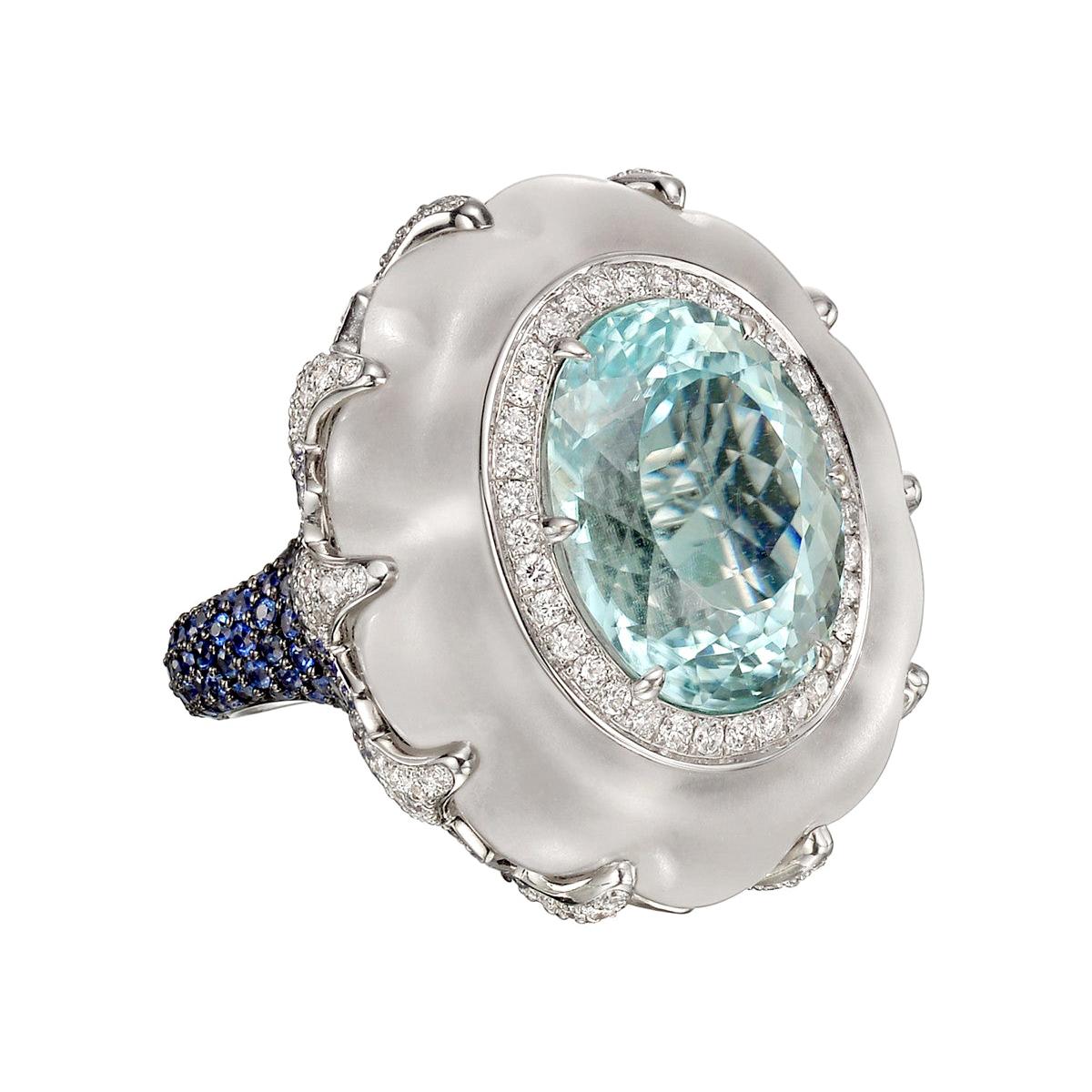 Robert Procop 15.03 Carat Paraiba Tourmaline Cocktail Ring at 1stDibs