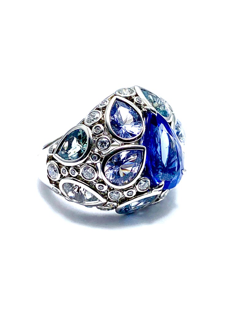 Robert Procop De La Vie 4.58 Carat Sapphire and Diamond Platinum Ring ...