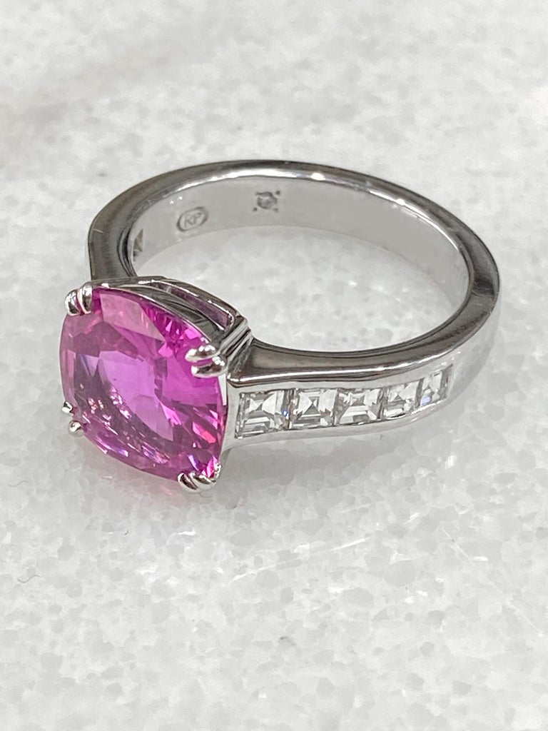 Robert Procop Platinum '3.40 CT' Non Heat Treated Pink Sapphire and ...