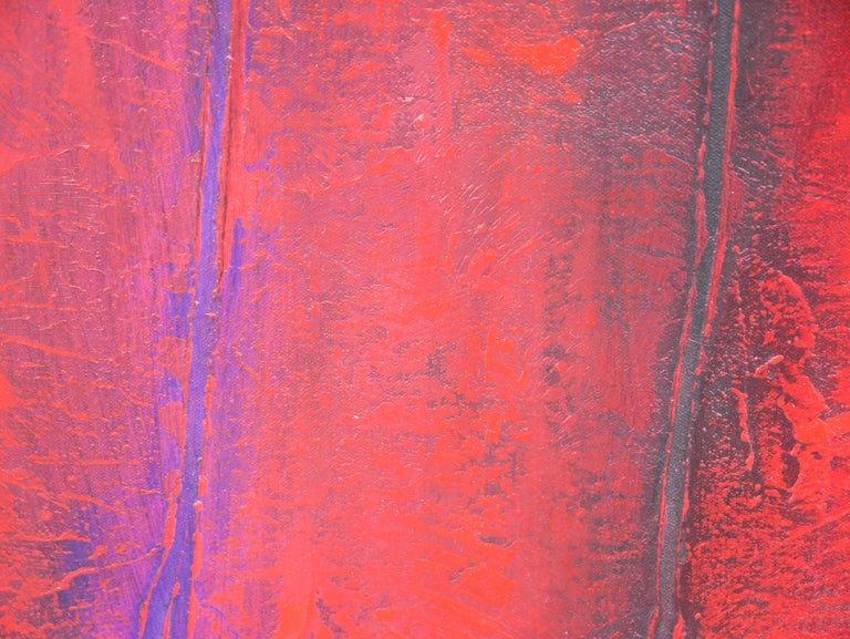 Robert Rector - Large Bright Red Abstract Expressionist Painting For ...