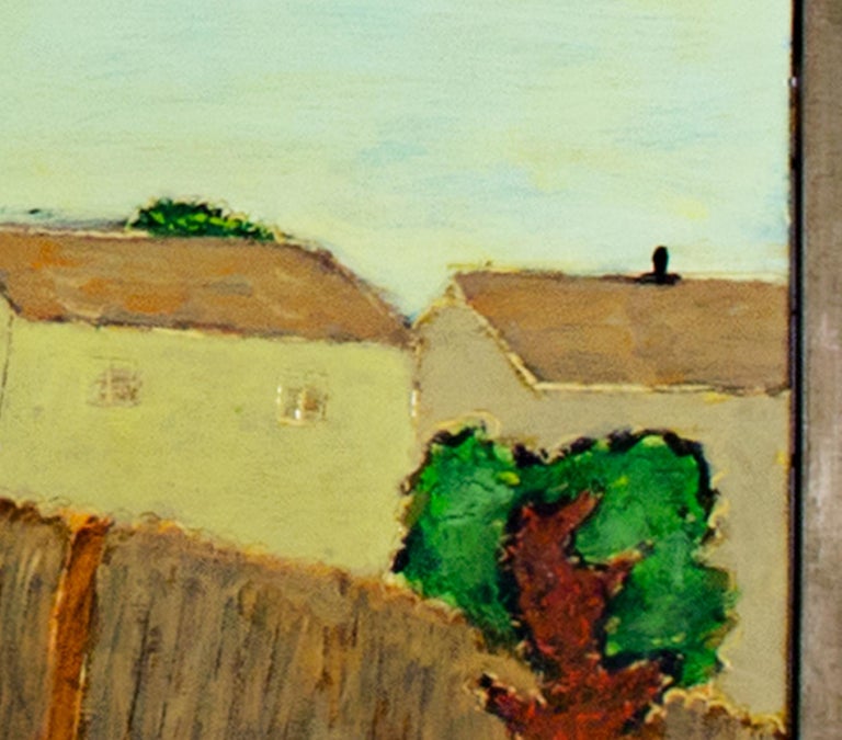 Robert Richter - "Back Yard," Original Oil on Wood with Handmade Frame ...