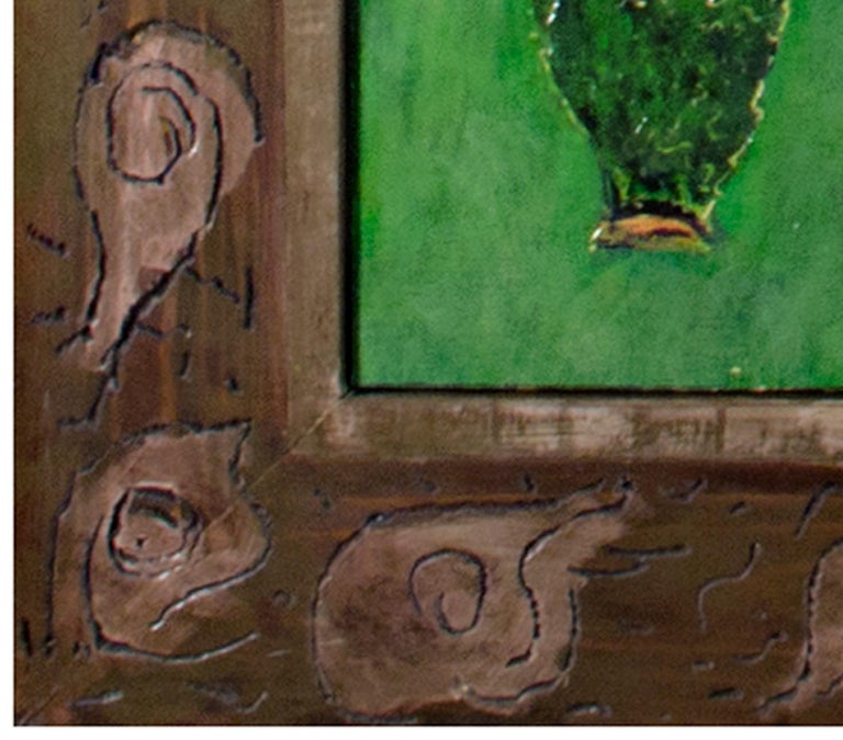 Robert Richter - "Back Yard," Original Oil on Wood with Handmade Frame ...
