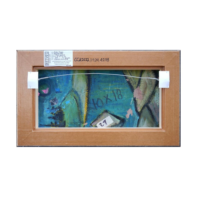 Robert Rogan - "Railroad Stop" Sky Blue-Toned Impressionist Painting of ...