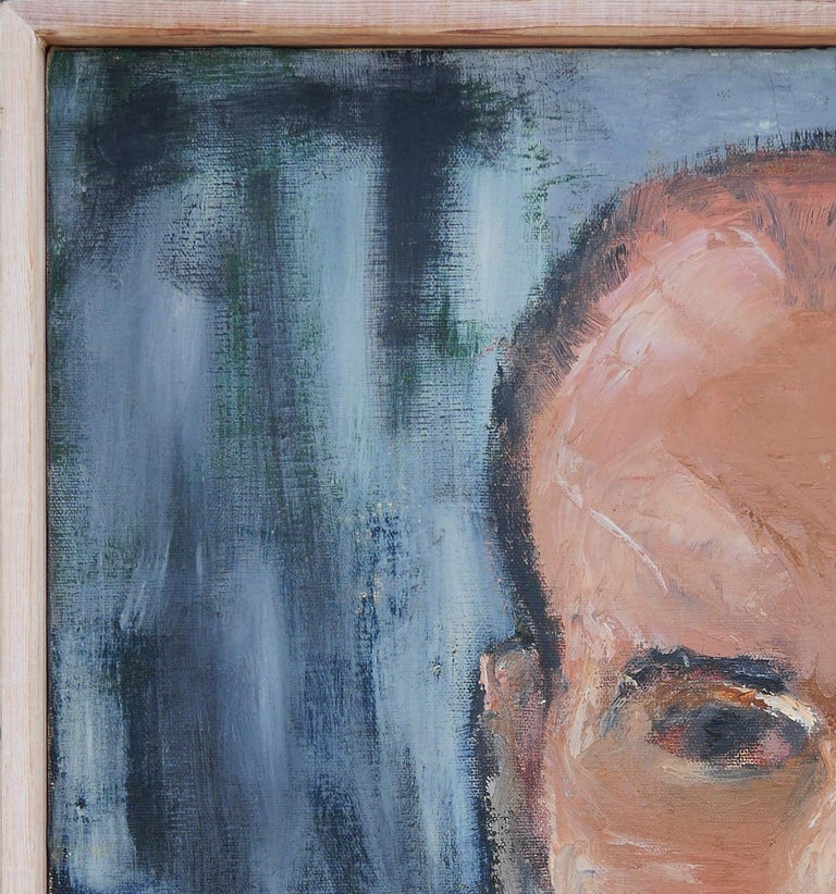 Robert Rogan - "Self Portrait" Blue and Brown Abstract Impressionist ...